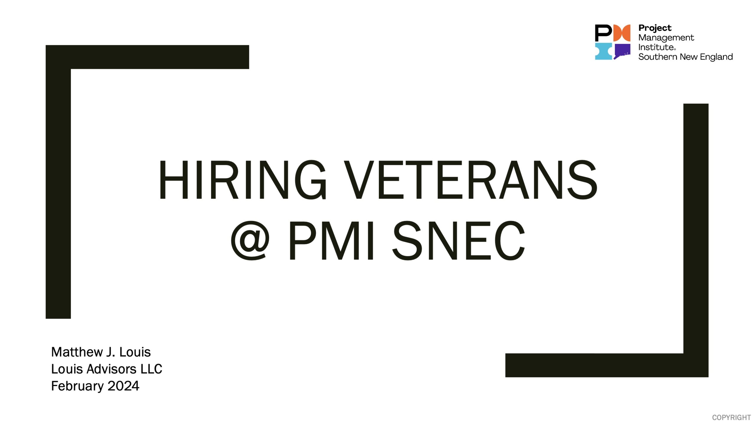 Hiring Veterans Presentation to the Project Management Institute ...